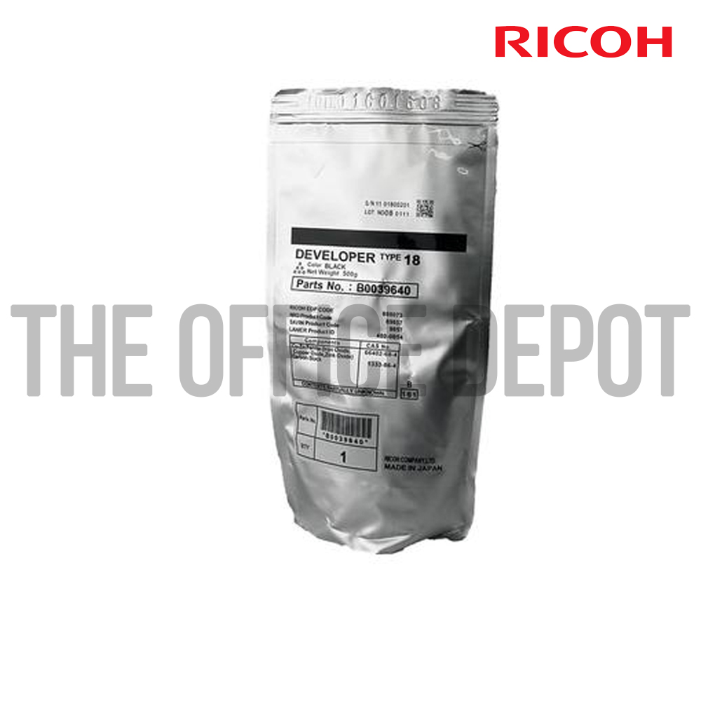 Black Developer Type 18 Ricoh Aficio 1035 Genuine B0039640